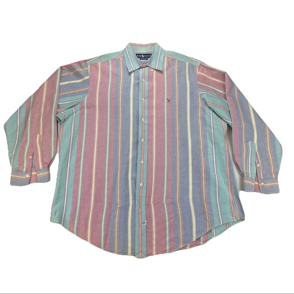 Ralph Lauren | Shirts | Vintage 9s Polo Ralph Lauren Mens 735 Xl Pastel ...